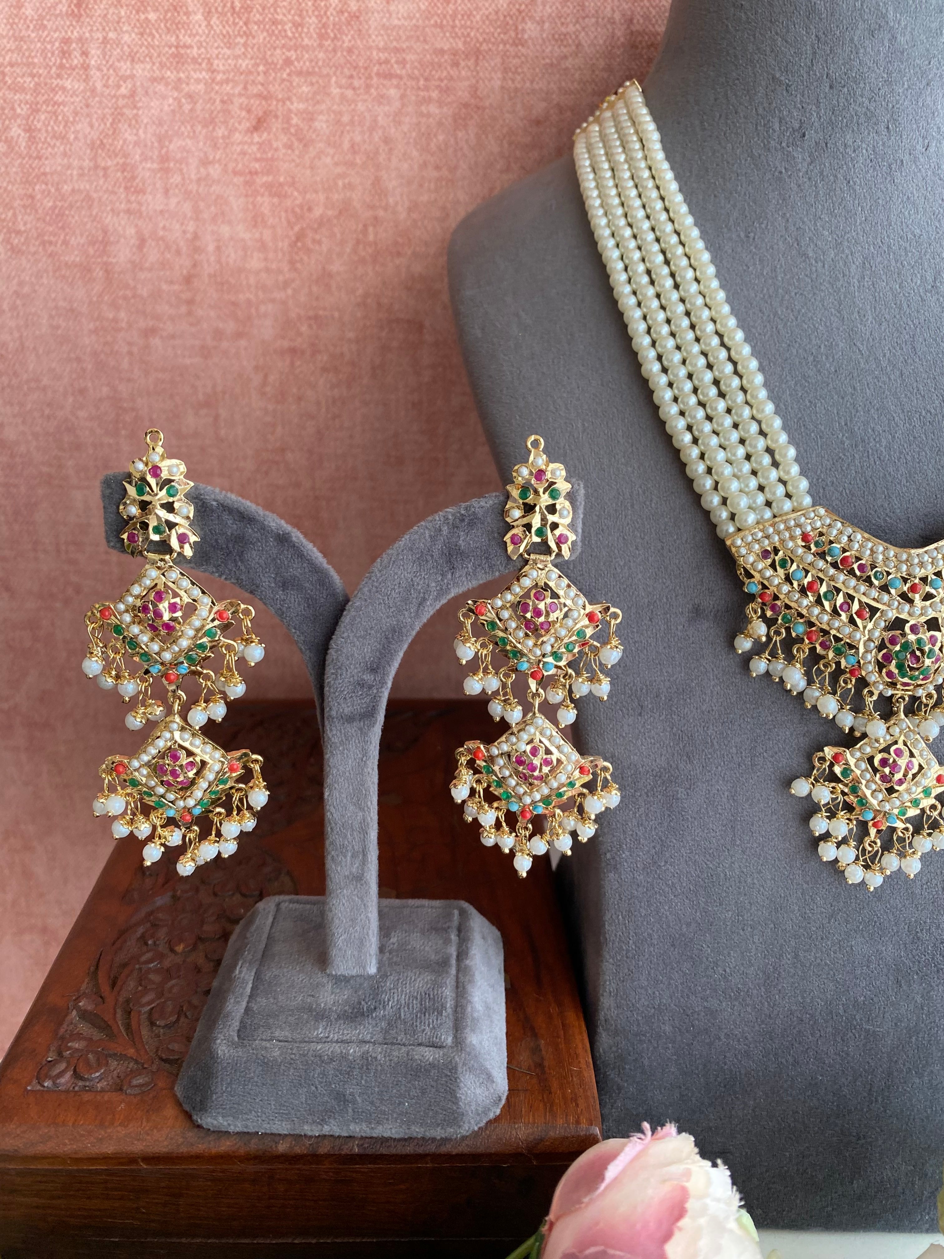 Shop Perfect Gold Plated Amritsari Jadau Jewelry & Set Online – Masayaa